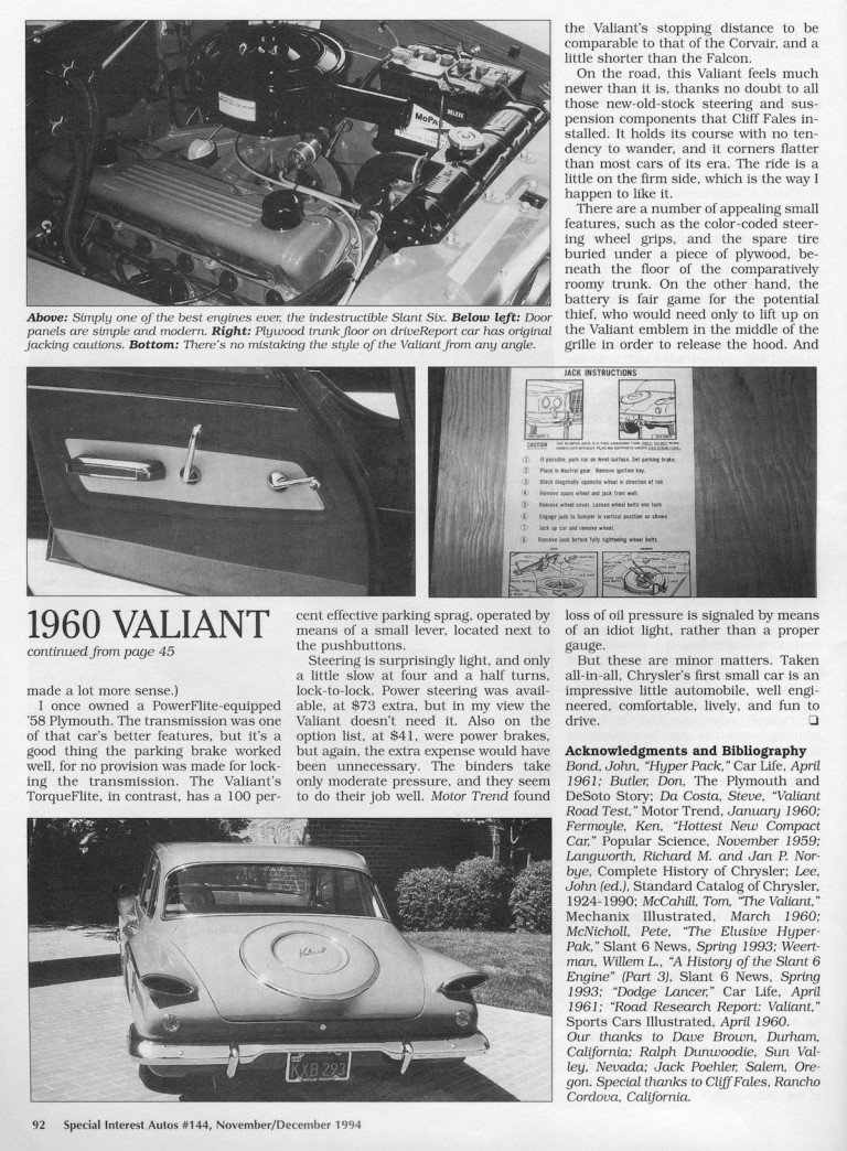 Tony DeFeo: To Love The Road Toad, How The '60 Valiant Started It All ...