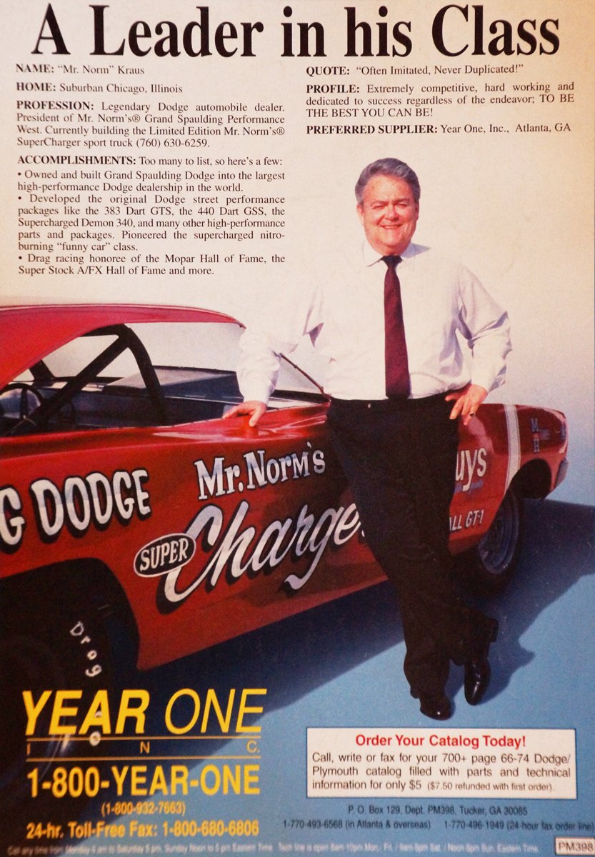 Mopar Memories: “Mr. Norm” and Year One, Leaders in their Classes ...