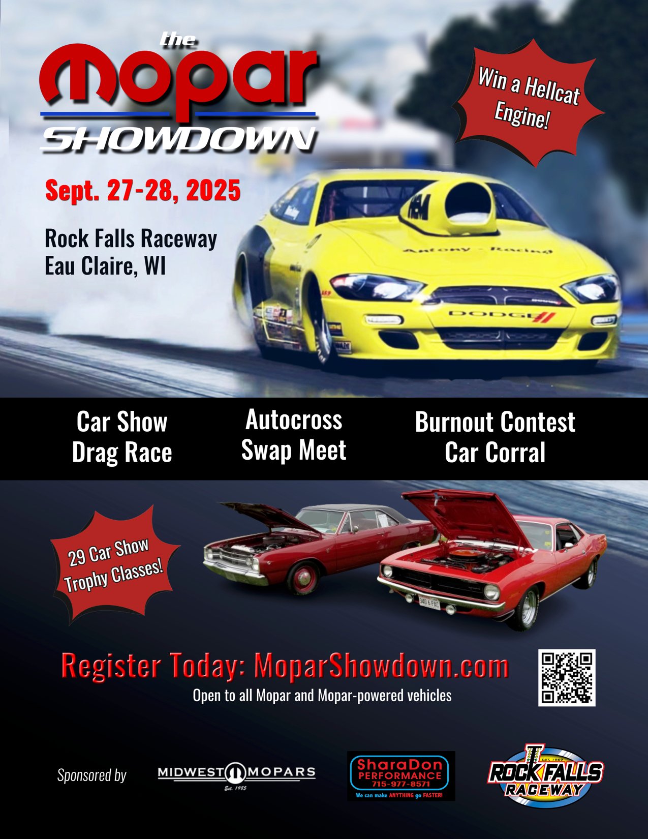 Win a Hellcat Engine at The Mopar Showdown at Rock Falls Raceway in Eau ...